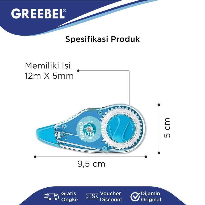 Promo Greebel Correction Tape Gct-1225/ Tip-ex Kertas Roll, Tipe X ...