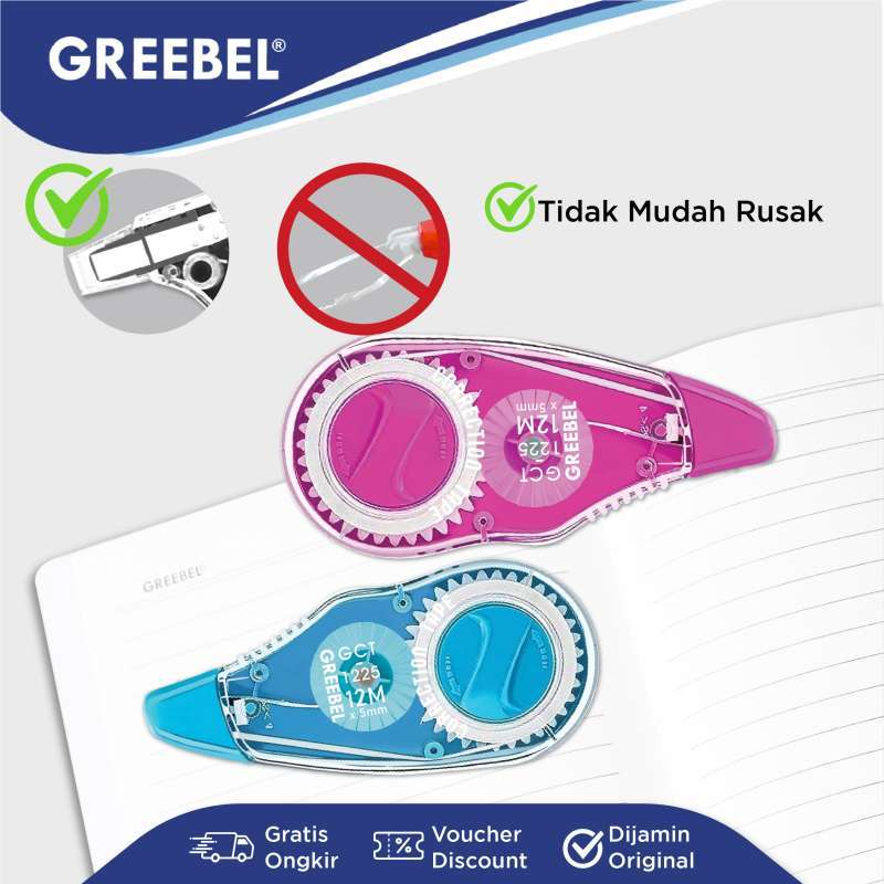Promo Greebel Correction Tape Gct-1225/ Tip-ex Kertas Roll, Tipe X ...