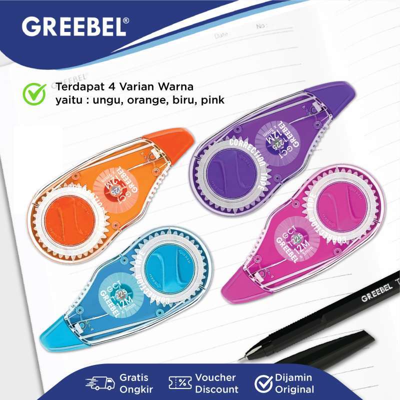 Promo Greebel Correction Tape Gct-1225/ Tip-ex Kertas Roll, Tipe X ...