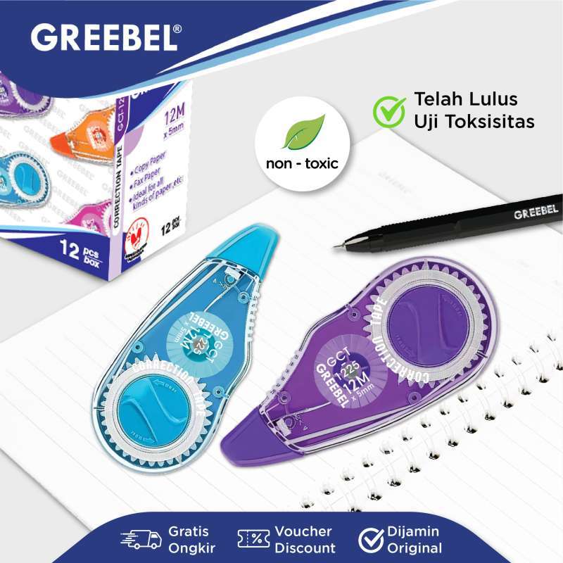 Promo Greebel Correction Tape Gct-1225/ Tip-ex Kertas Roll, Tipe X ...