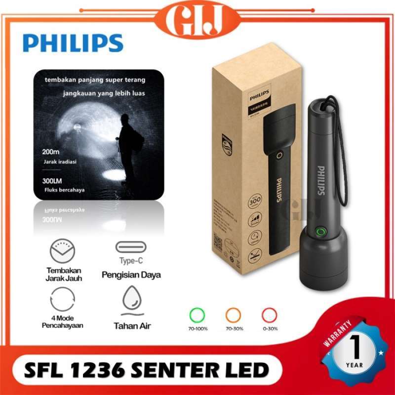 Promo Philips Lampu Senter Led / Senter Police Swat Flashlight Super ...