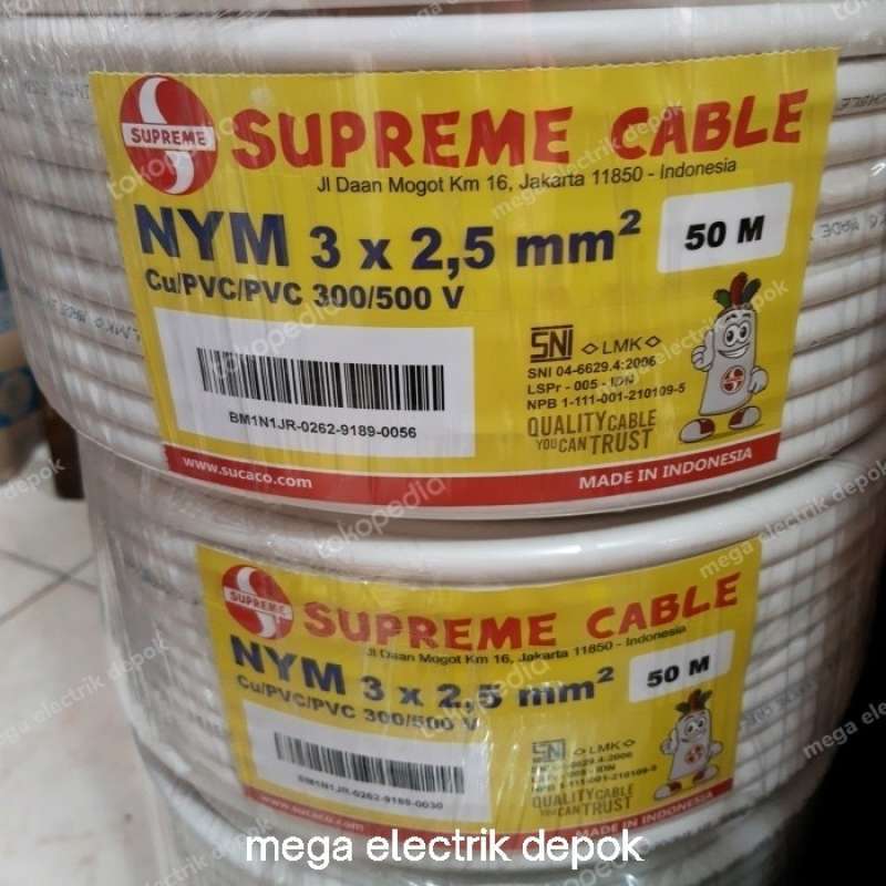 Jual Kabel Listrik Supreme 3x2.5 Nym Kawat 1 Roll 50mtr Sni Di Seller Shin Store - Cengkareng ...