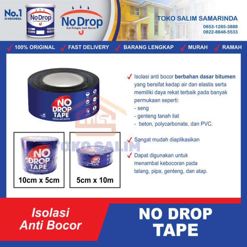 Jual No Drop Tape Isolasi Tambal Seng Anti Bocor 10cm X 5m / 5cm X 10m - 5cm X 10m Di Seller ...