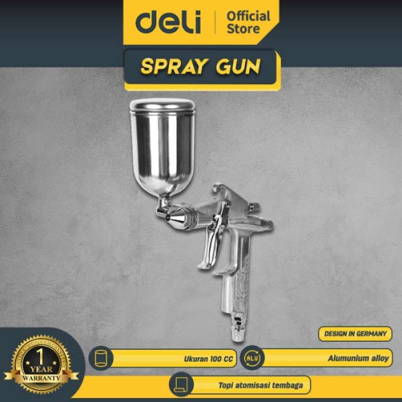 Jual Deli Spray Gun Tabung Atas 100 Cc / Air Spray Gun Edl-qpq-k-3 Di ...