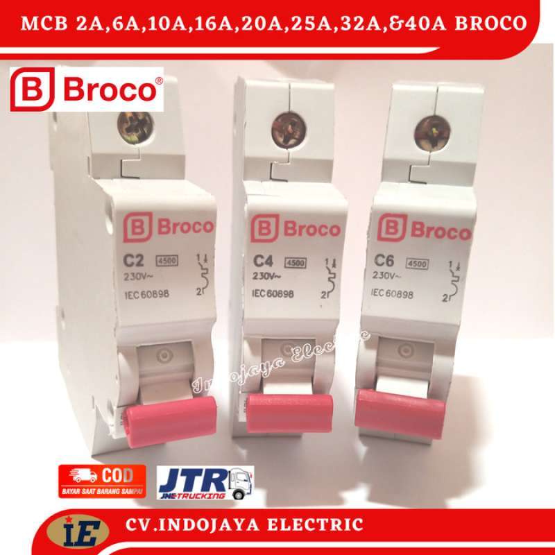 Jual Mcb Broco 1 Phase 2a 4a 6a 10a 16a 20a 25a 32a Dan 40a Pengaman ...