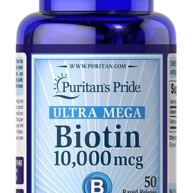 Promo Puritan's Pride Biotin 10000 Mcg Isi 50 Softgels Original Diskon ...