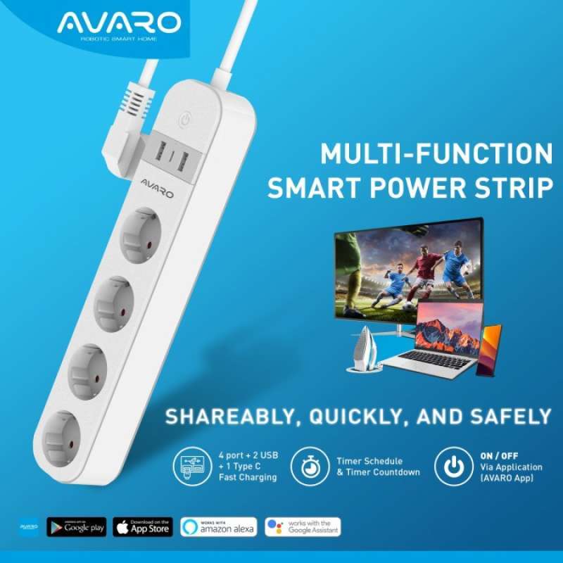 Jual Avaro Smart Extention Power Strip Stop Kontak Wifi Iot Smart Home ...