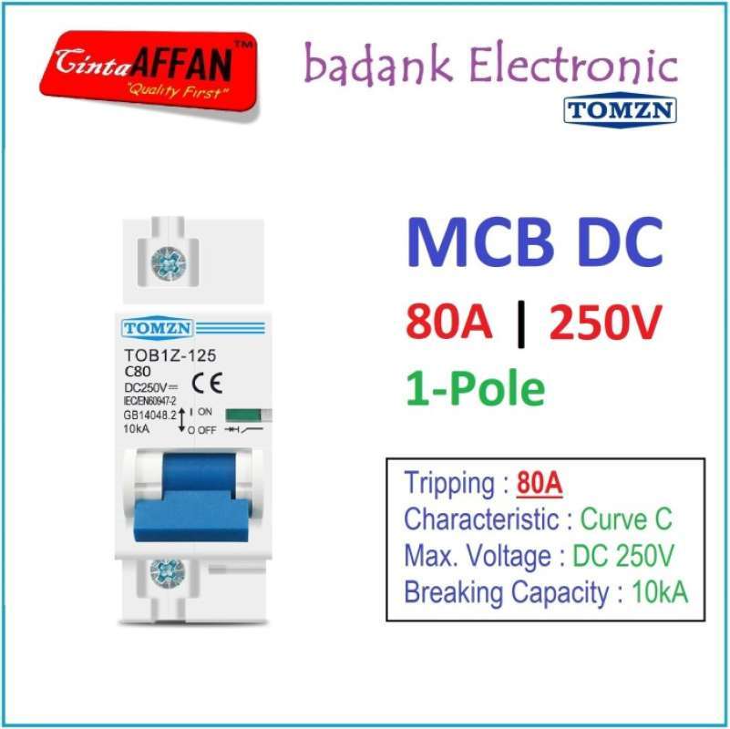 Jual Mcb Dc C80 80a 250v 1p Circuit Breaker Solar Pv Panel Surya Plts ...