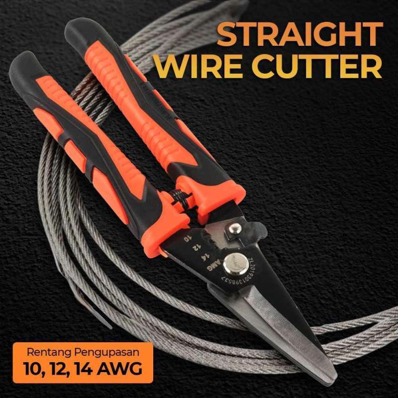 Jual Obun Gunting Kawat Listrik Multifungsi Straight Wire Cutter 706028 ...