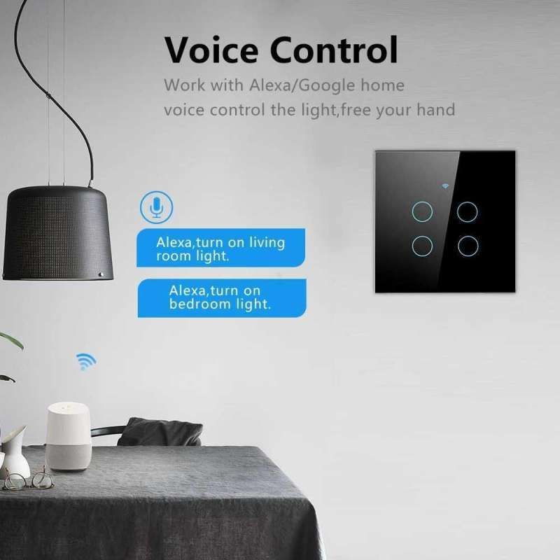 Jual Saklar Lampu Wireless Wifi Remote Tuya Alexa Touch Control Th86 ...