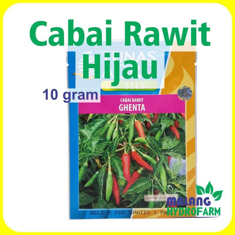 Jual Benih Cabai Rawit Hijau Ghenta 10 Gram Tunas Agro Dataran Rendah ...
