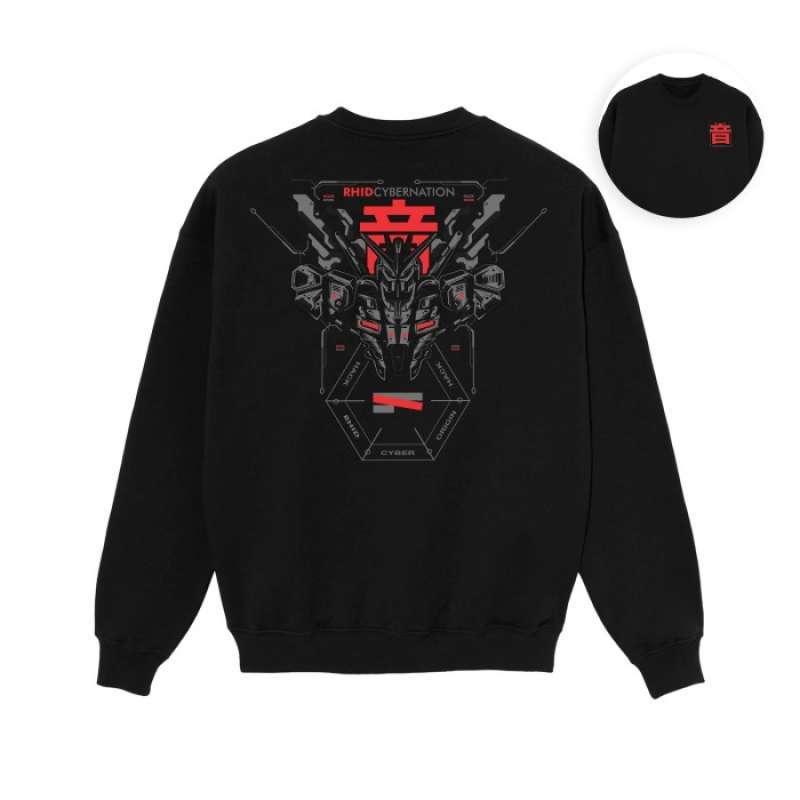 Promo - Crewneck Black Cybertech Series - Unisex - Cwk Cyber Merah, Xl ...