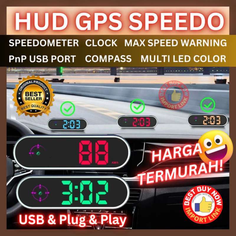 Promo Car Hud Usb Speedometer Gps Compass Speedo Meter Max Speeding Alarm New - Pilihan B Diskon ...