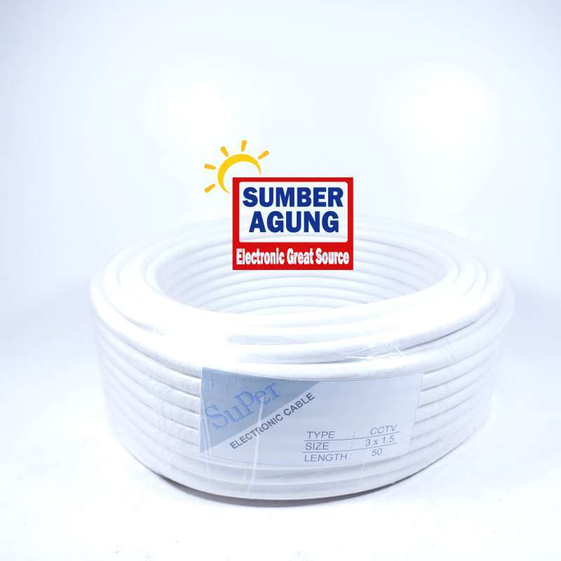 Jual Kabel Super 3x1.5 Electronic Cable Panjang 50 Kabel Putih Isi Dua ...