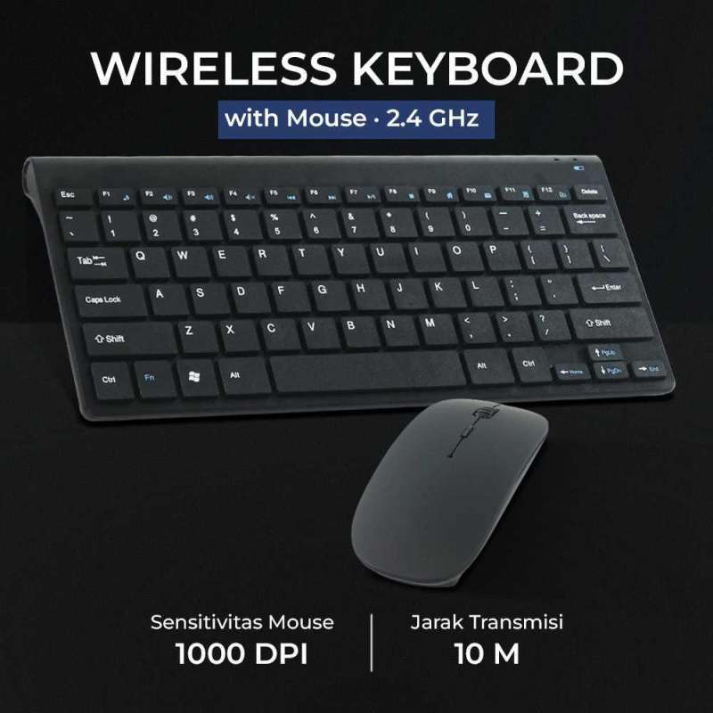 Jual Kimsnot Wireless Keyboard Mouse Combo 2.4g Jp106 Keyboard Gaming ...