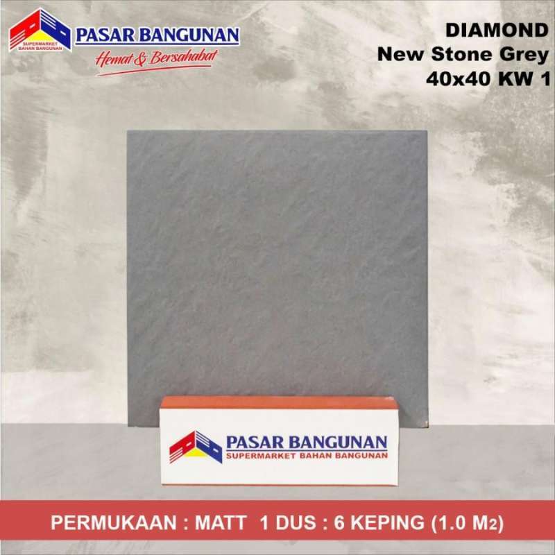 Jual Keramik Diamond New Stone Grey 40 X 40 Kualitas 1 Di Seller Pasar ...
