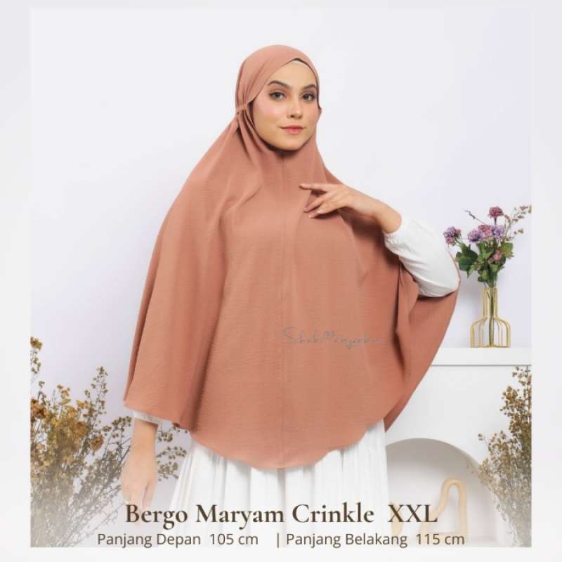 Jual Bergo Maryam Crinkle Airflow Jumbo Size Xxl Hijab Tali Non Pet - Putih Di Seller Aghanim ...