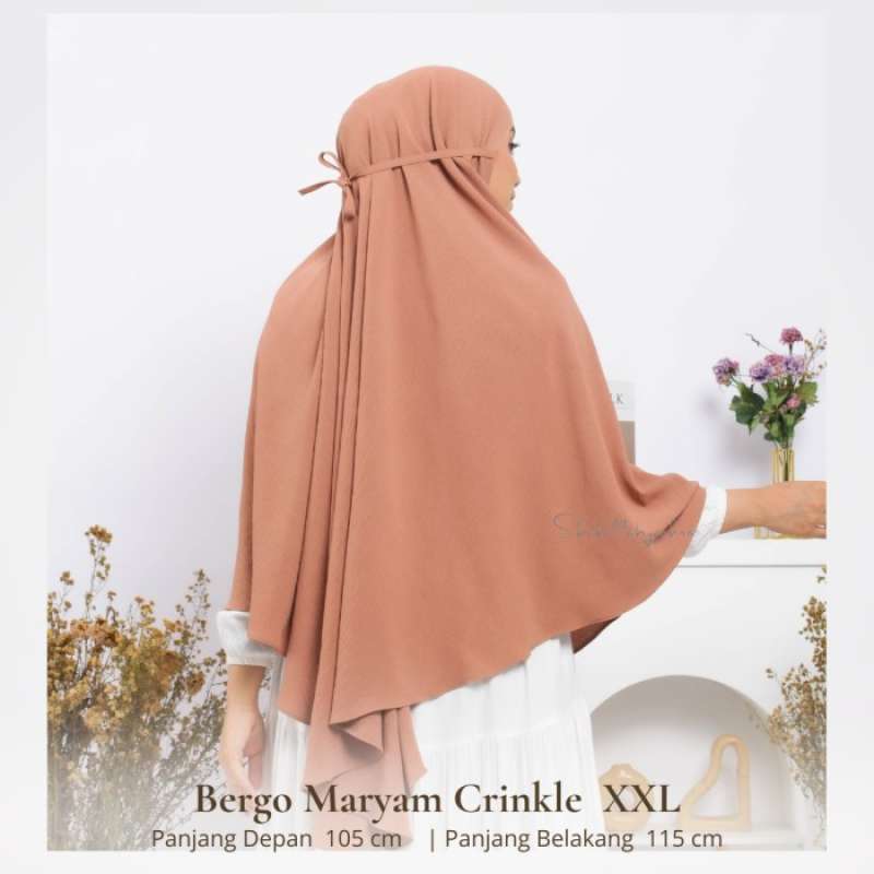Jual Bergo Maryam Crinkle Airflow Jumbo Size Xxl Hijab Tali Non Pet - Wardah Di Seller Aghanim ...