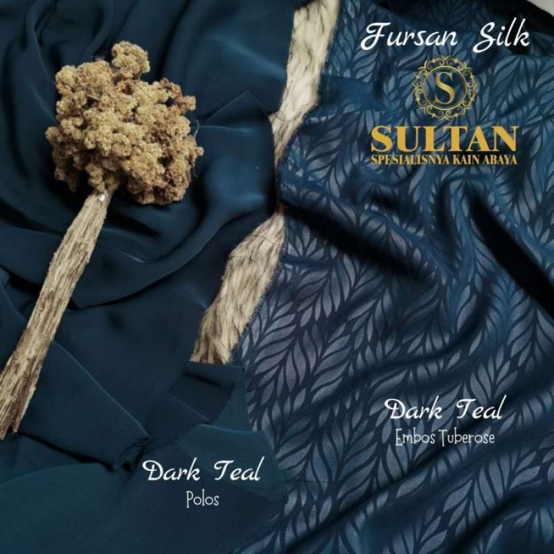 Jual 50cm Embos Tuberose Fursan Silk Dark Teal Kain Sultan Di Seller ...