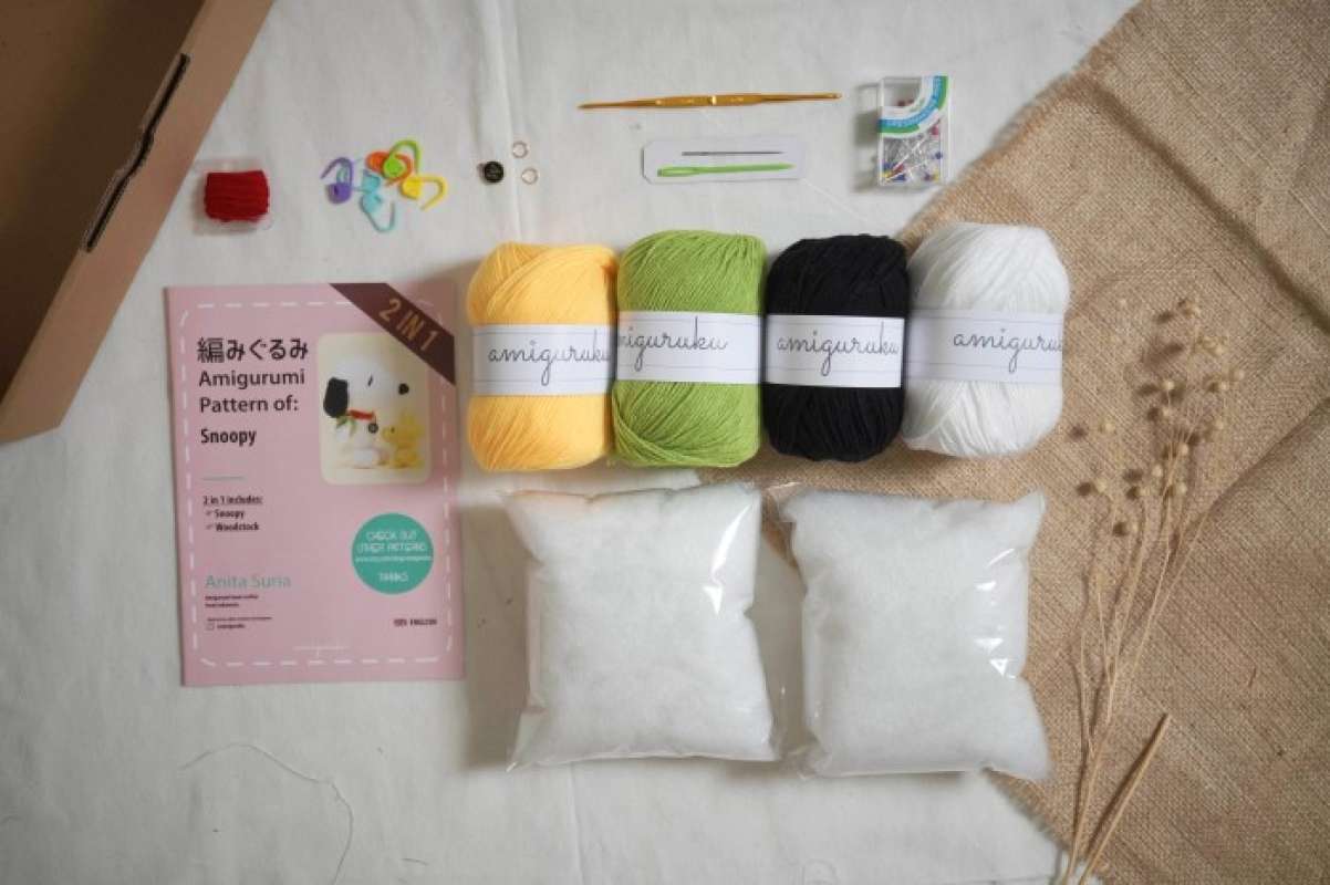 Promo Diy Kits Amigurumi Snoopy & Woodstock Crochet Doll Boneka Rajut ...
