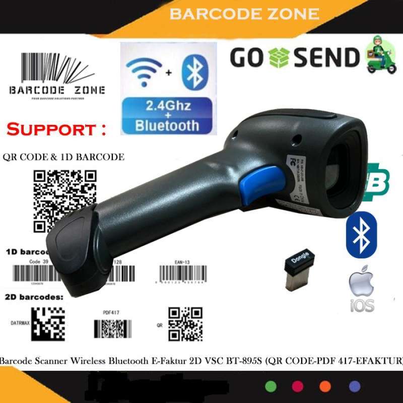 Promo 2d Wireless Barcode Scanner Vsc Bt-895s (bluetooth+2.4g) Android ...