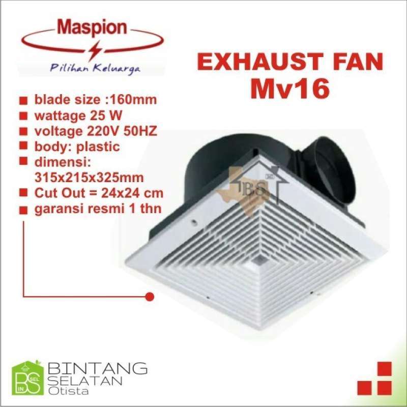 Jual Maspion Exhaust Fan Mv16 / Ventilating Mv 16 Plafon Di Seller Honey Living - Meruya Selatan ...