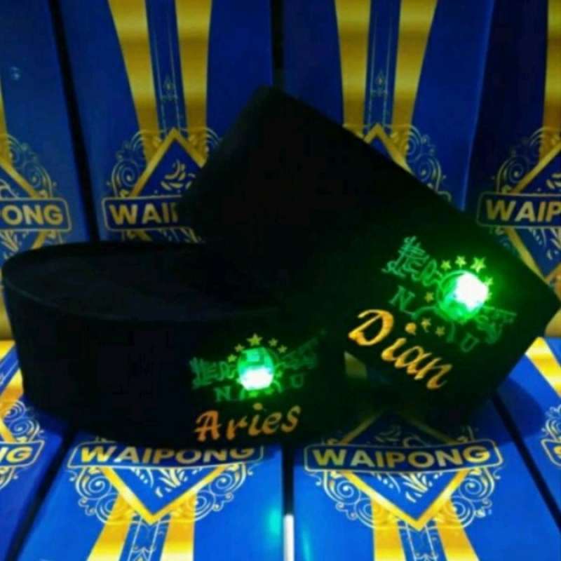 Jual Peci Songkok Nu Kopiah Anak Pakai Nama+lampu Led - Nomor 5 Di ...