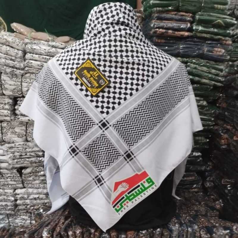 Jual Sorban Arab Persegi Empat Sorban Palestina Sorban Putih Polos ...