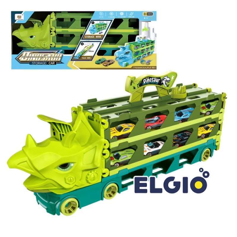 Promo Mobil Truk Dinosaurus Dengan Trek 2 Meter Ejection Racing Track ...