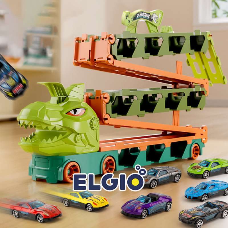 Promo Mobil Truk Dinosaurus Dengan Trek 2 Meter Ejection Racing Track ...