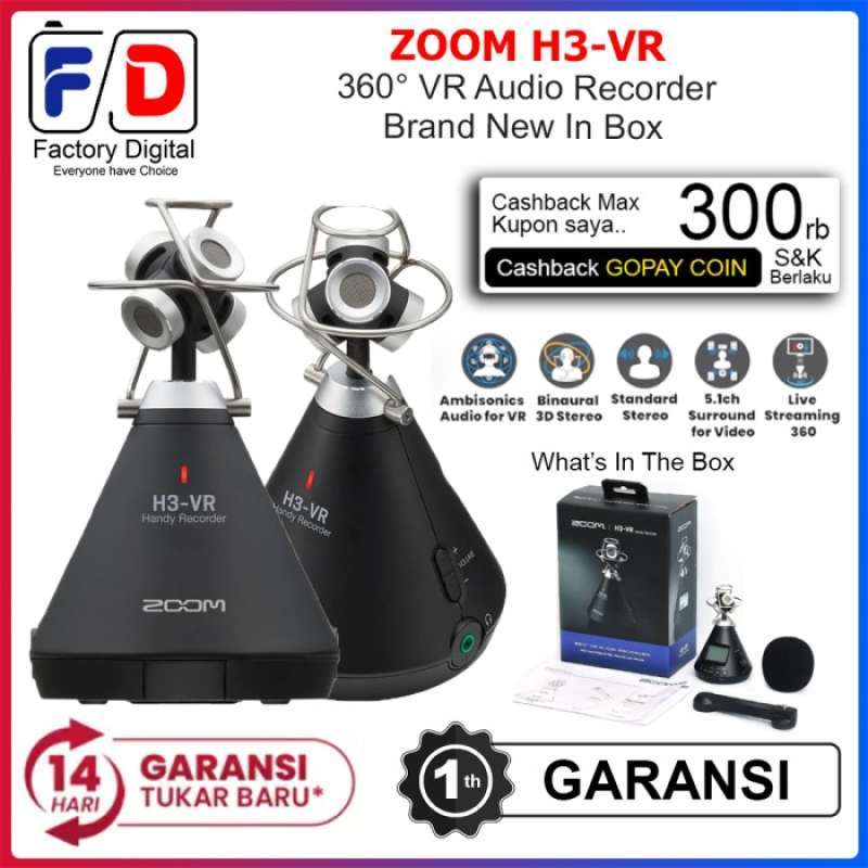 Promo Zoom H3-vr Handy Audio Recorder With Built-in Ambisonics Mic Array Diskon 23% Di Seller ...