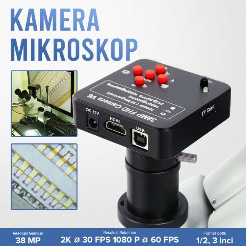 Promo Kamera Mikroskop Industrial Magnifier Full Hd 38mp 2k V6 Black ...