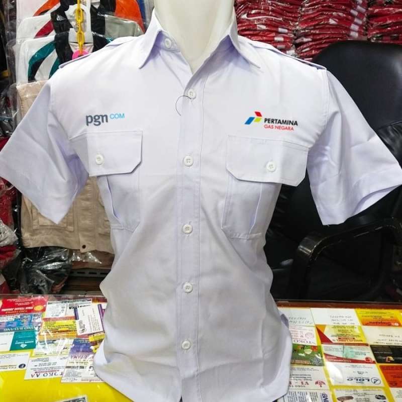 Jual Kemeja Pertamina Gas Negara Pgn Com Putih Lengan Pendek Pria ...