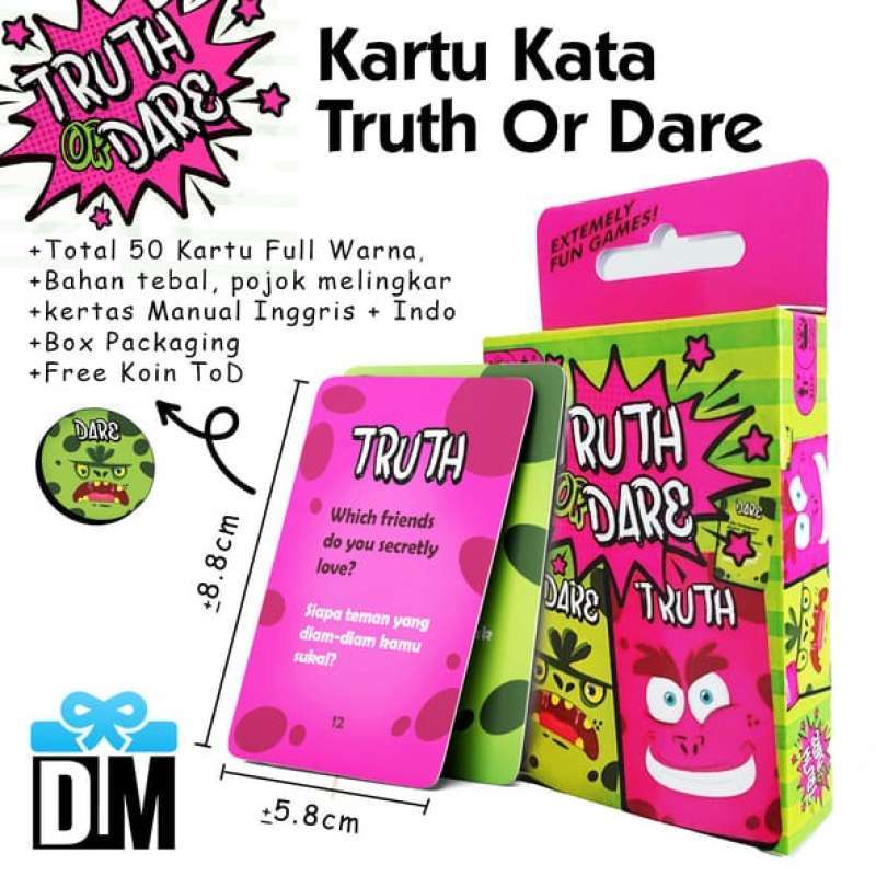 Promo Permainan Kartu Kata Truth Or Dare Curhat Pdkt Gebetan Pacaran ...
