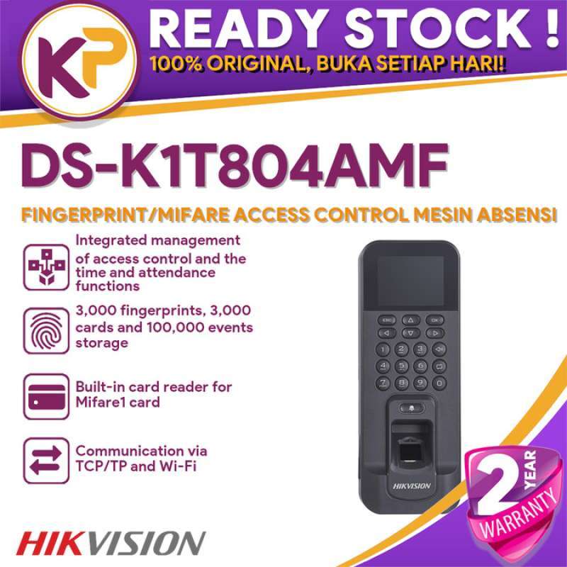 Promo Hikvision Ds-k1t804amf Fingerprint/mifare Access Control Mesin ...