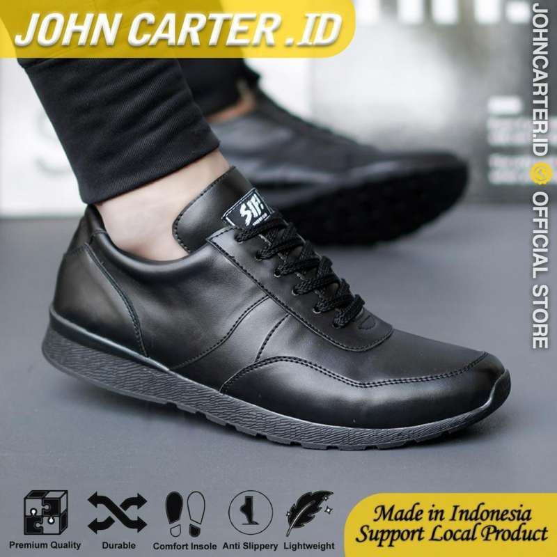 Promo Bevera Johncarter X Vagg Sepatu Sneakers Kets Pria Full Hitam ...