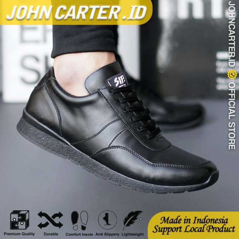 Promo Bevera Johncarter X Vagg Sepatu Sneakers Kets Pria Full Hitam ...