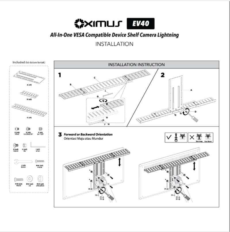 Jual All-in-one Vesa Compatible Device Shelf Camera Lightning Oximus ...
