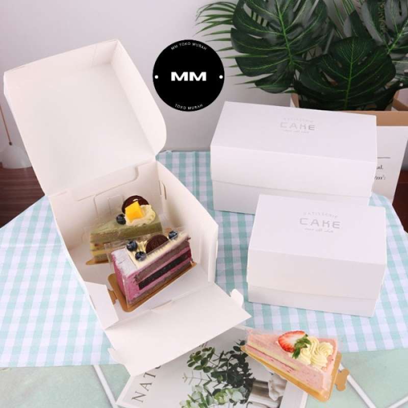 Promo 10pcs 15x15x10 Box Dus Slice Cake Tinggi Kotak Kue Tart Box Kue ...