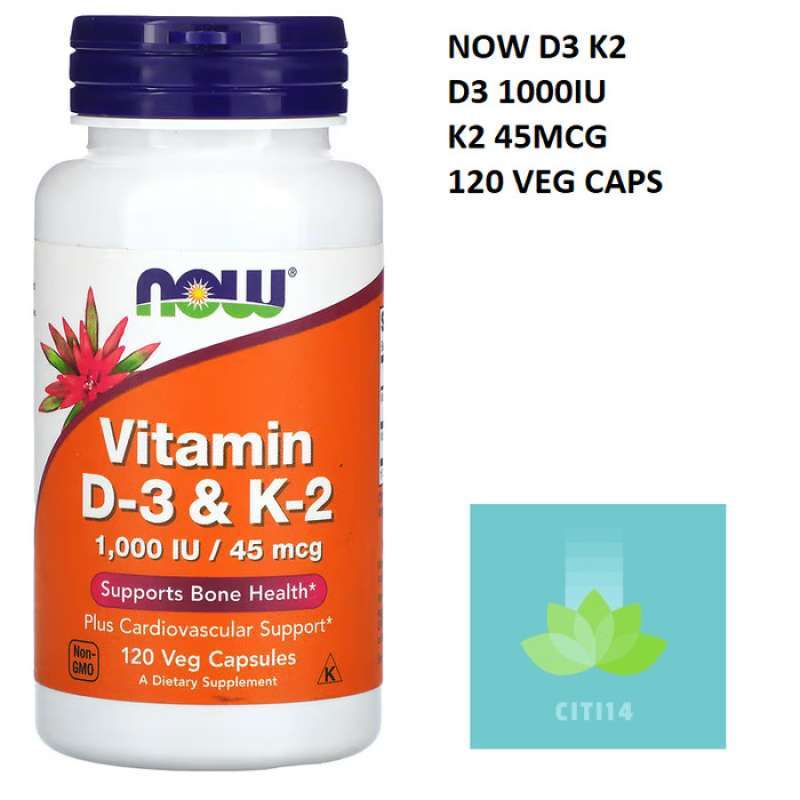 Promo Now D3 K2 120 Caps D3 1000iu K2 50mcg Vitamin D3 & K2 Diskon 23% ...