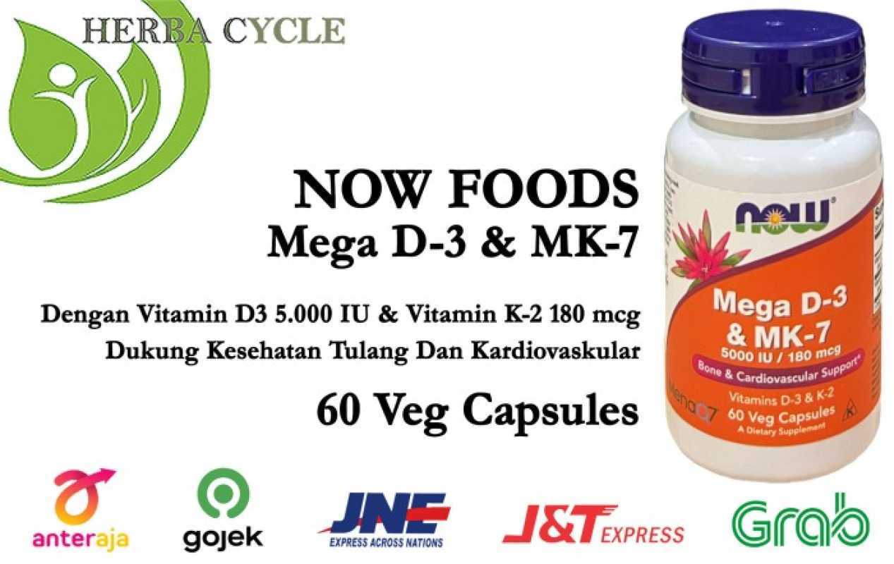 Promo Now Foods Mega Vitamin D3 Mk7 5000 Iu 180 Mcg Isi 60 Veg Caps Now ...
