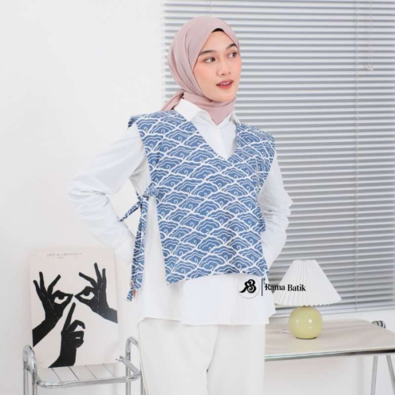 Jual Vest Batik Wanita Rompi Batik Atasan Wanita Outer Batik Modern Vest Di Seller Zati Shop ...