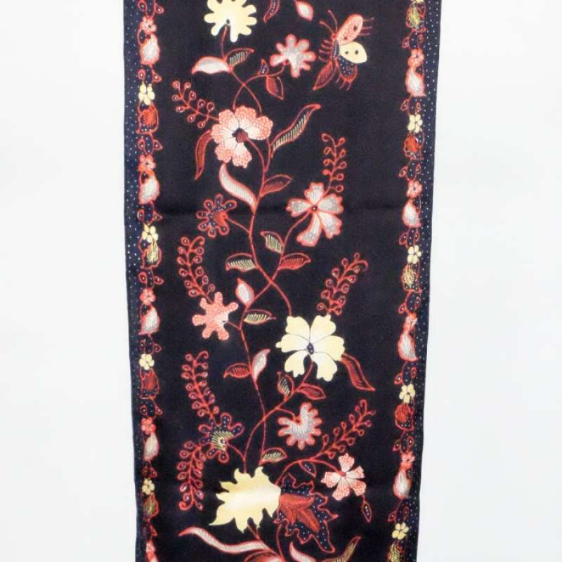 Jual Slayer Batik Tulis Sutra Eb Traditional Motif Bunga - Liris Kuning ...