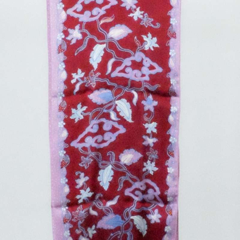 Jual Slayer Batik Tulis Sutra Eb Traditional Motif Bunga - Toska Ungu ...