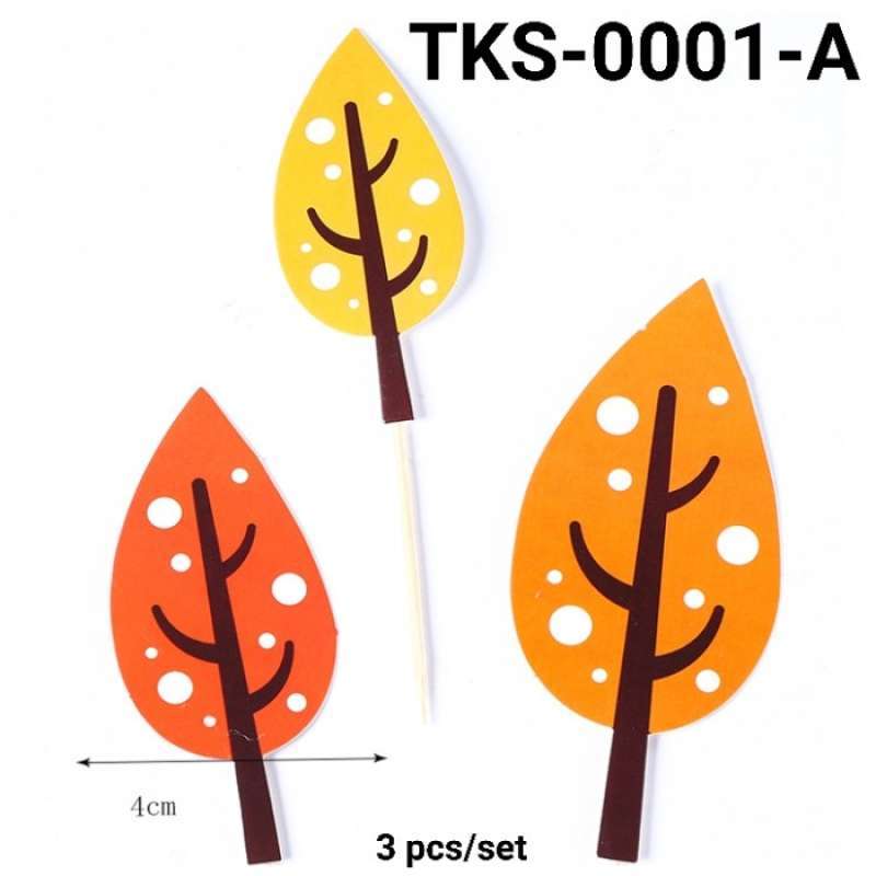 Jual Gr-tks-0001 Cake Topper Kertas Hiasan Kue Pohon Daun Hutan Animal ...
