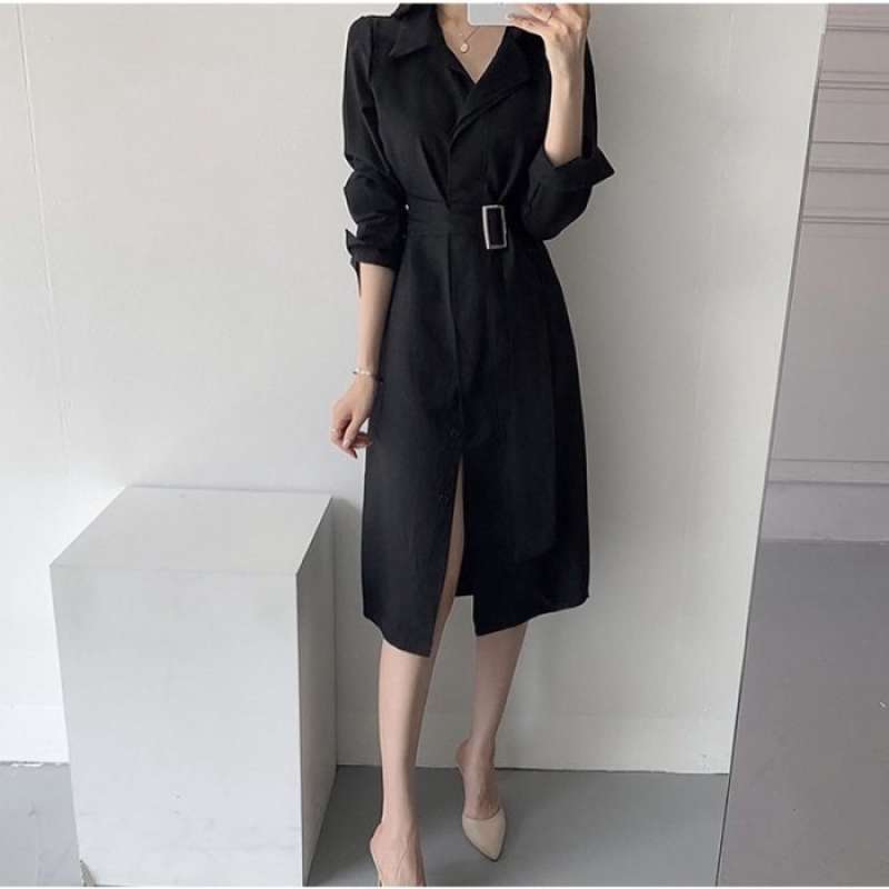 Jual Siena Dress Korean Formal Sopan Rapi Kerah Kerja Kantor Blazer ...