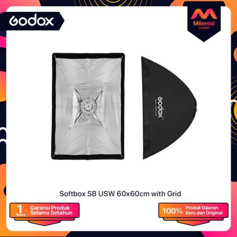 Promo Softbox Godox Sb-usw Usw 60cm 60x60cm Bowens Mount With Grid ...