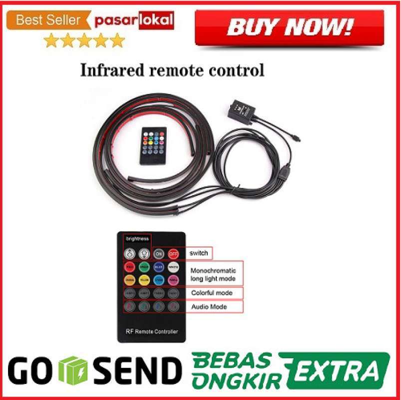 Promo Lampu Led Strip Mobil Rgb Underglow 90/120 Cm 4 Pcs Diskon 50% Di ...
