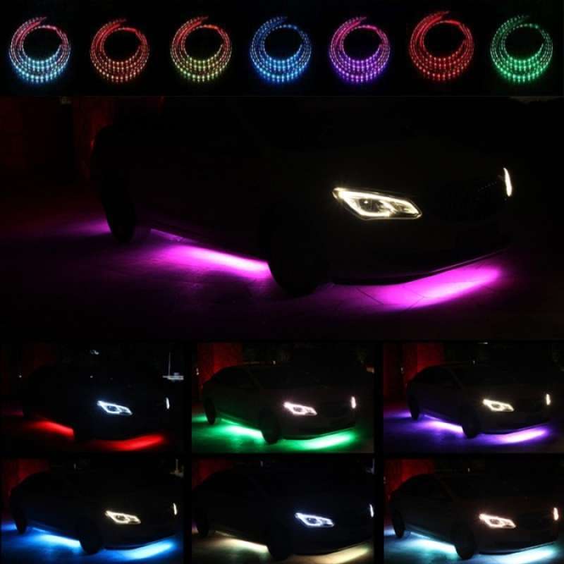 Promo Lampu Led Strip Mobil Rgb Underglow 90/120 Cm 4 Pcs Diskon 50% Di ...