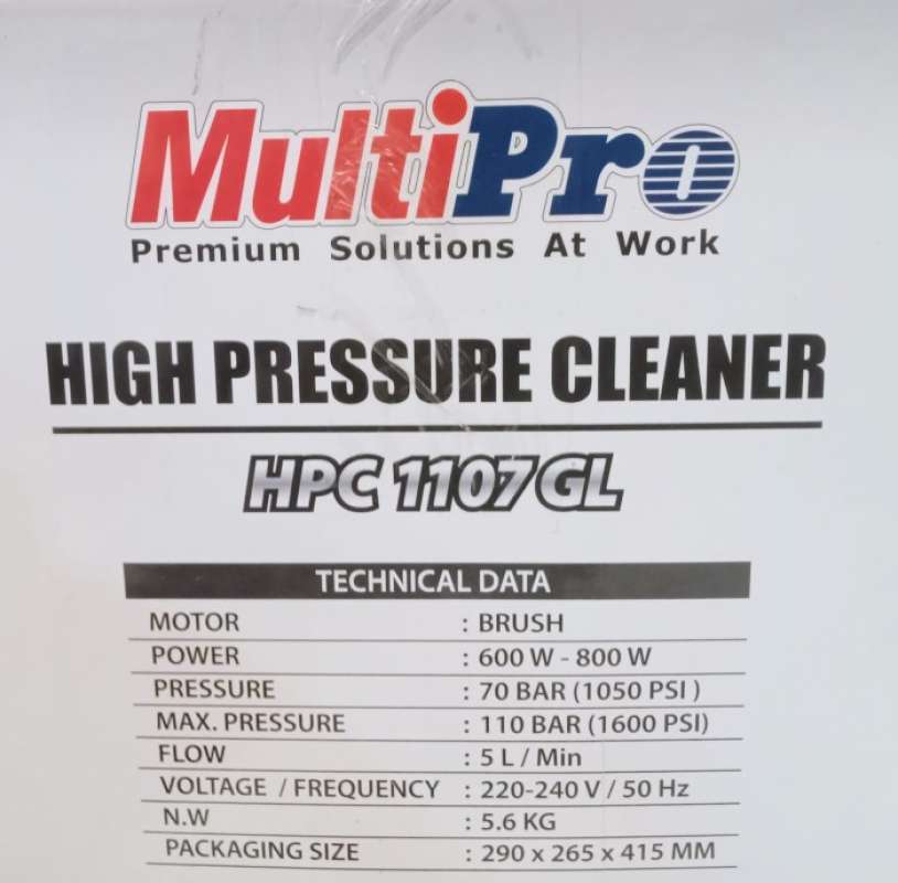 Promo Multipro High Pressure Cleanerc 1107 Gl Mesin Jet Cleanerc1107gl ...